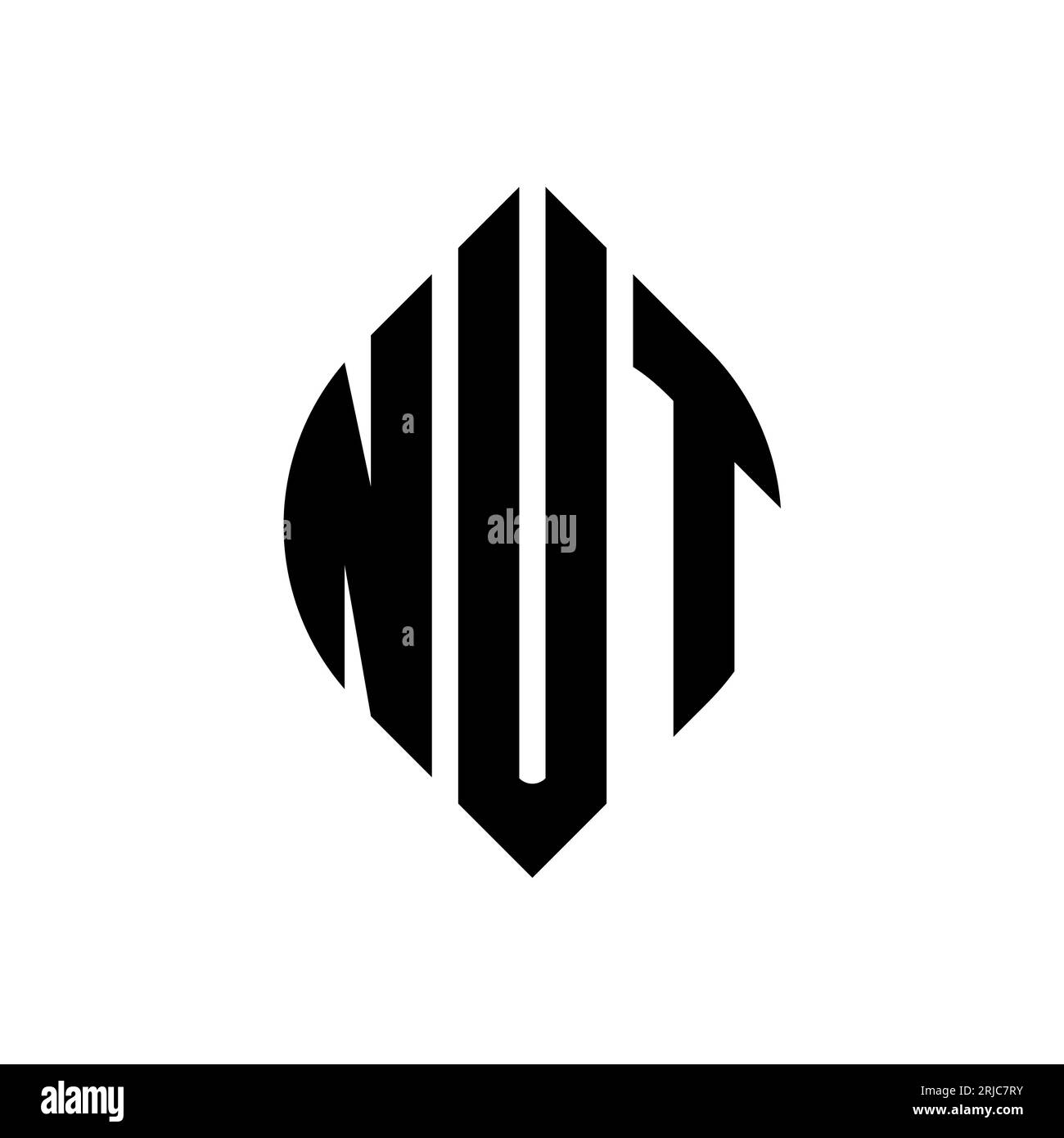 NUT circle letter logo design with circle and ellipse shape. NUT ...