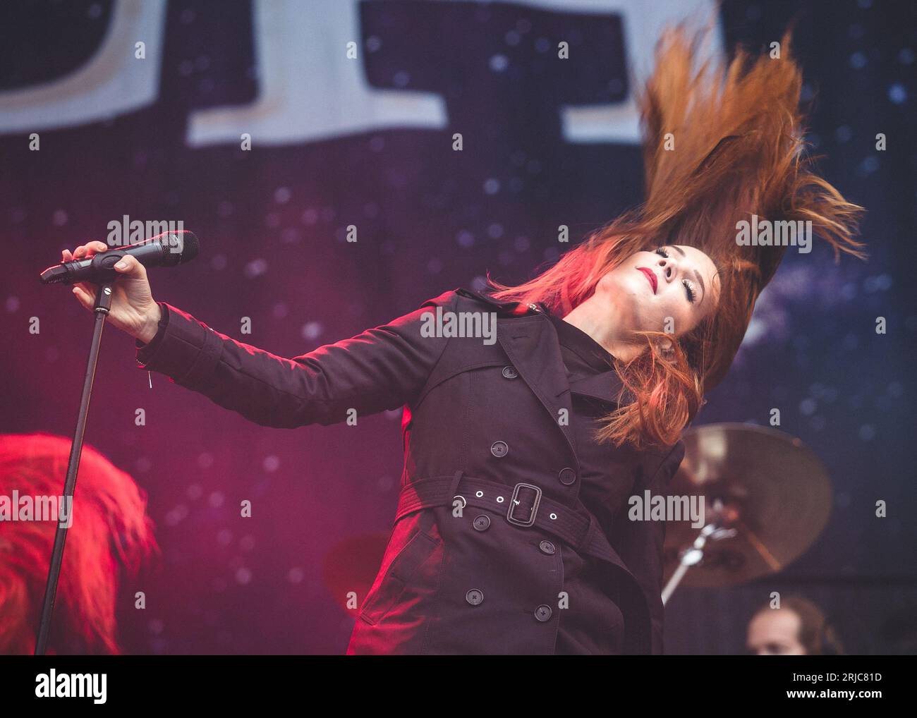 Simone Simons of Epica performing live Stock Photo - Alamy