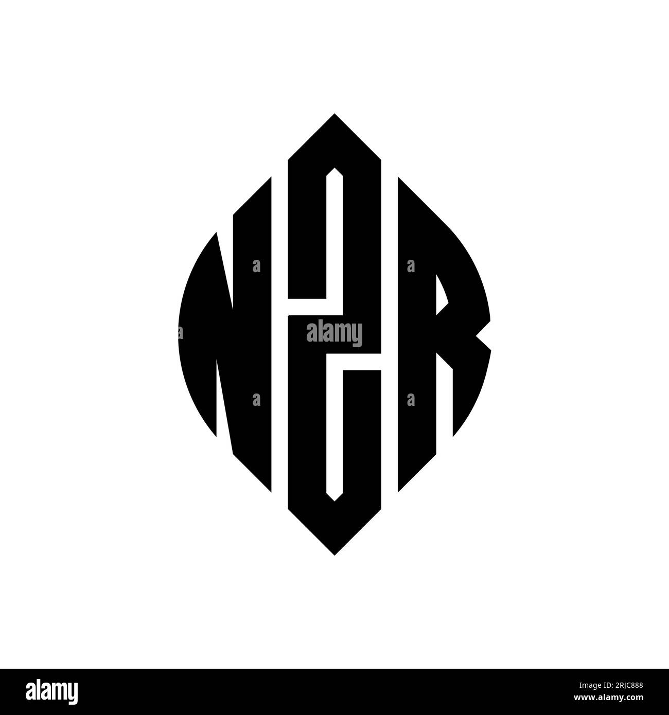 NZR circle letter logo design with circle and ellipse shape. NZR ...