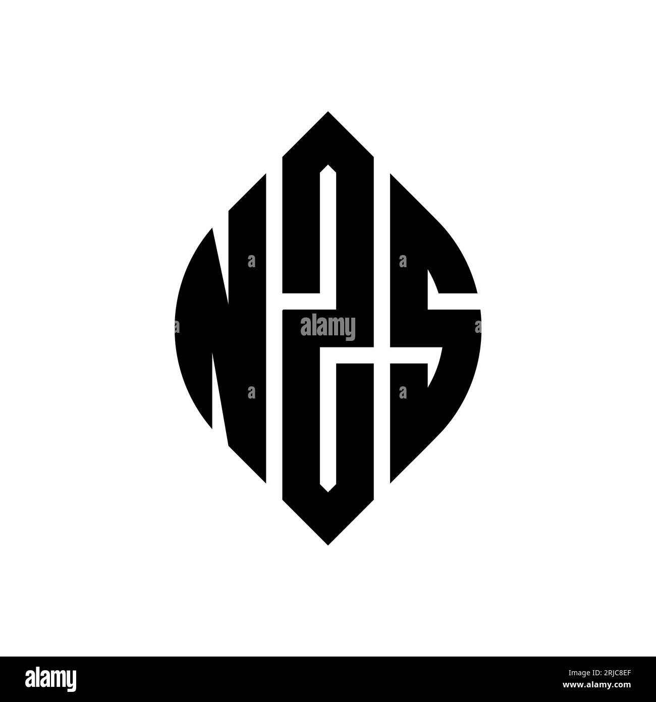NZS circle letter logo design with circle and ellipse shape. NZS ...