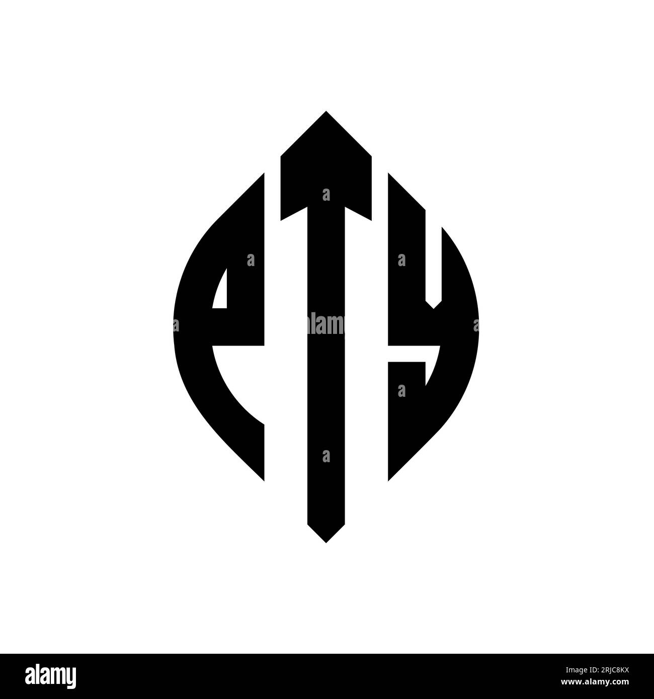 PTY circle letter logo design with circle and ellipse shape. PTY ...