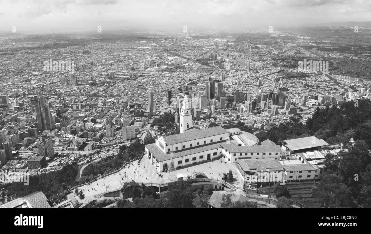 An aerial view of Bogota city view of the center with its buildings ...