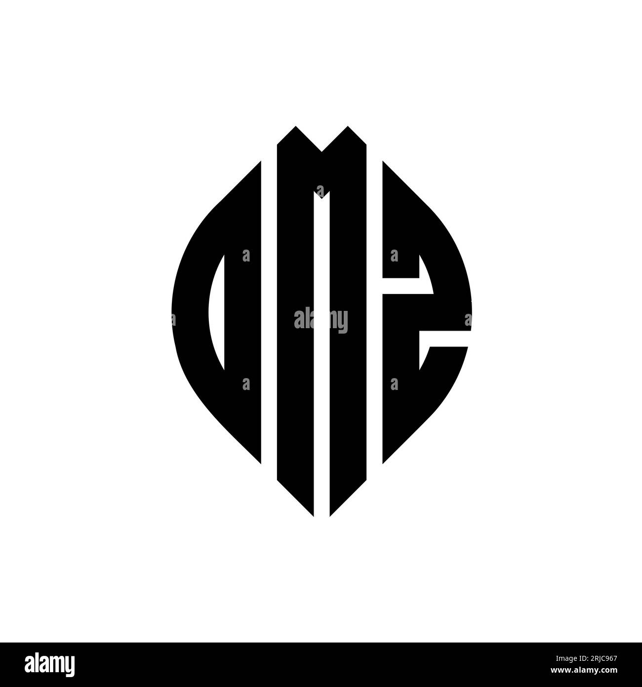 OMZ circle letter logo design with circle and ellipse shape. OMZ ...