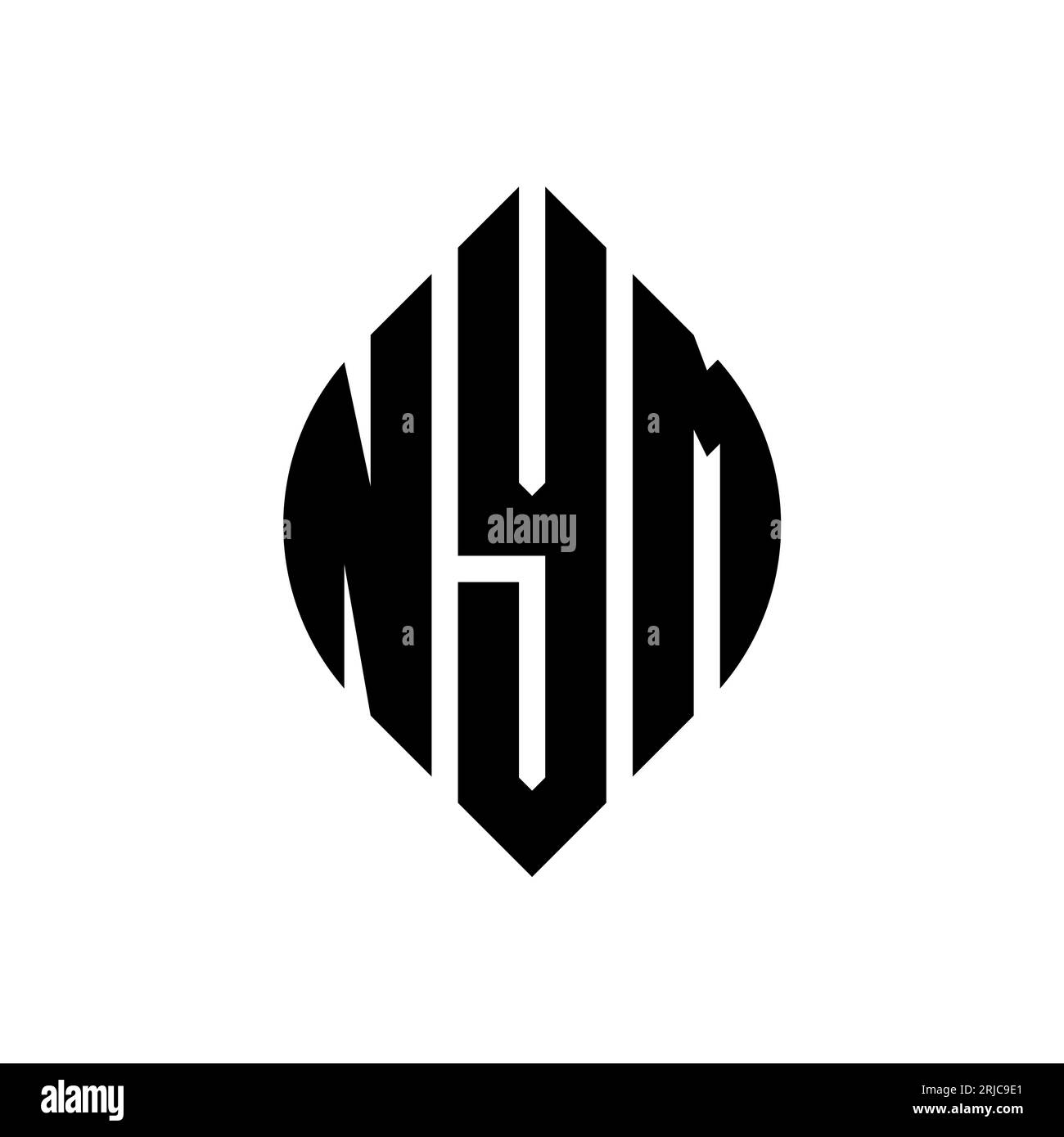 NYM circle letter logo design with circle and ellipse shape. NYM ellipse letters with ...