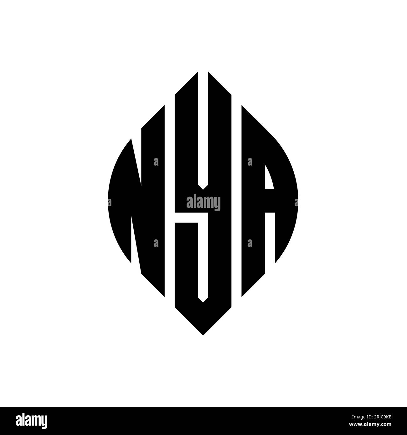 NYA circle letter logo design with circle and ellipse shape. NYA ...
