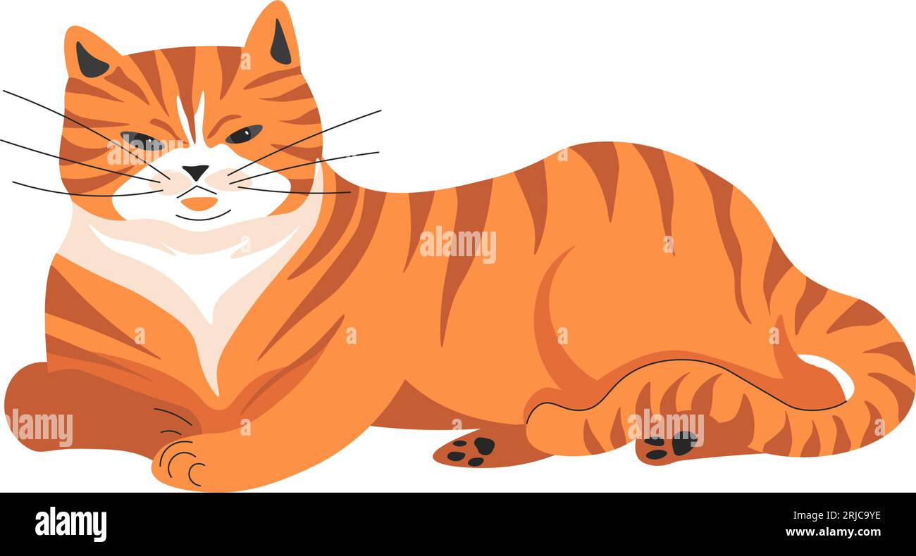 Adorable ginger cat sleep Stock Vector Images - Alamy