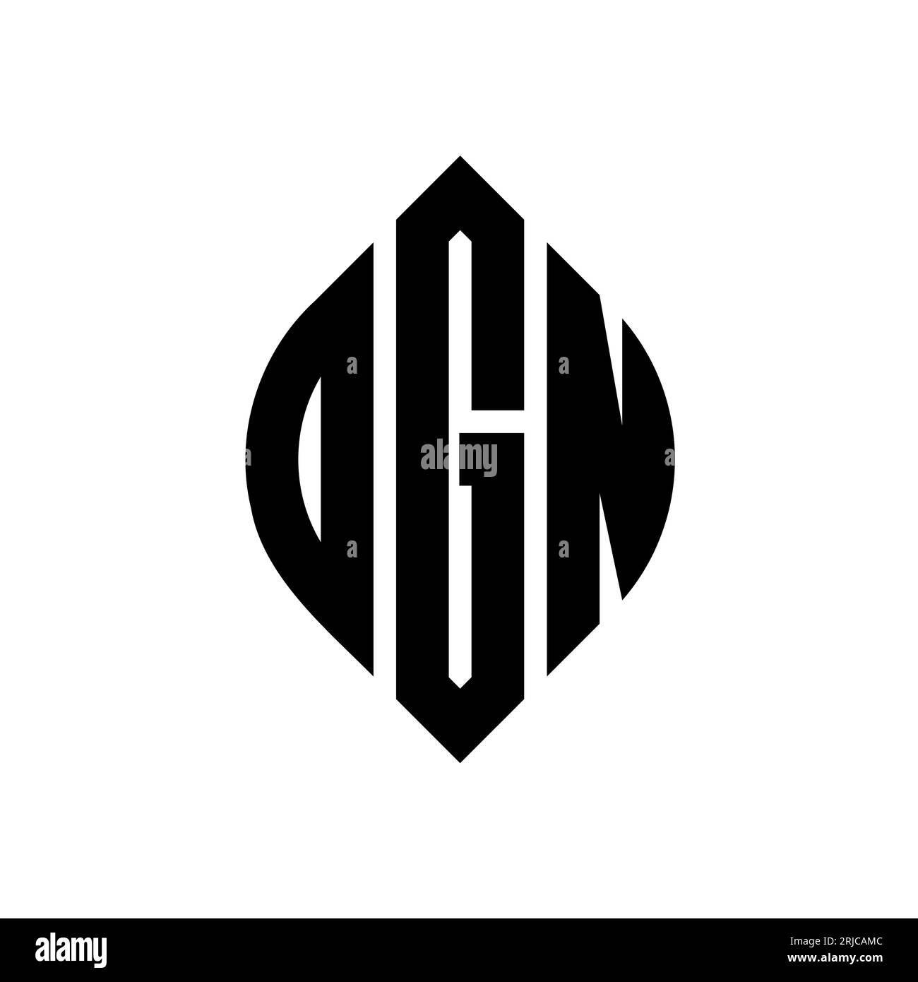 OGN circle letter logo design with circle and ellipse shape. OGN ...