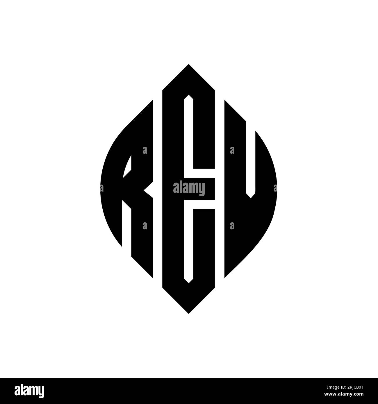 REV circle letter logo design with circle and ellipse shape. REV ...