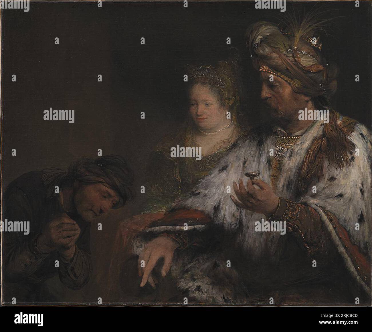 Den persiske kong Ahasverus giver Mordokaj ringen circa 1683 by Arent ...