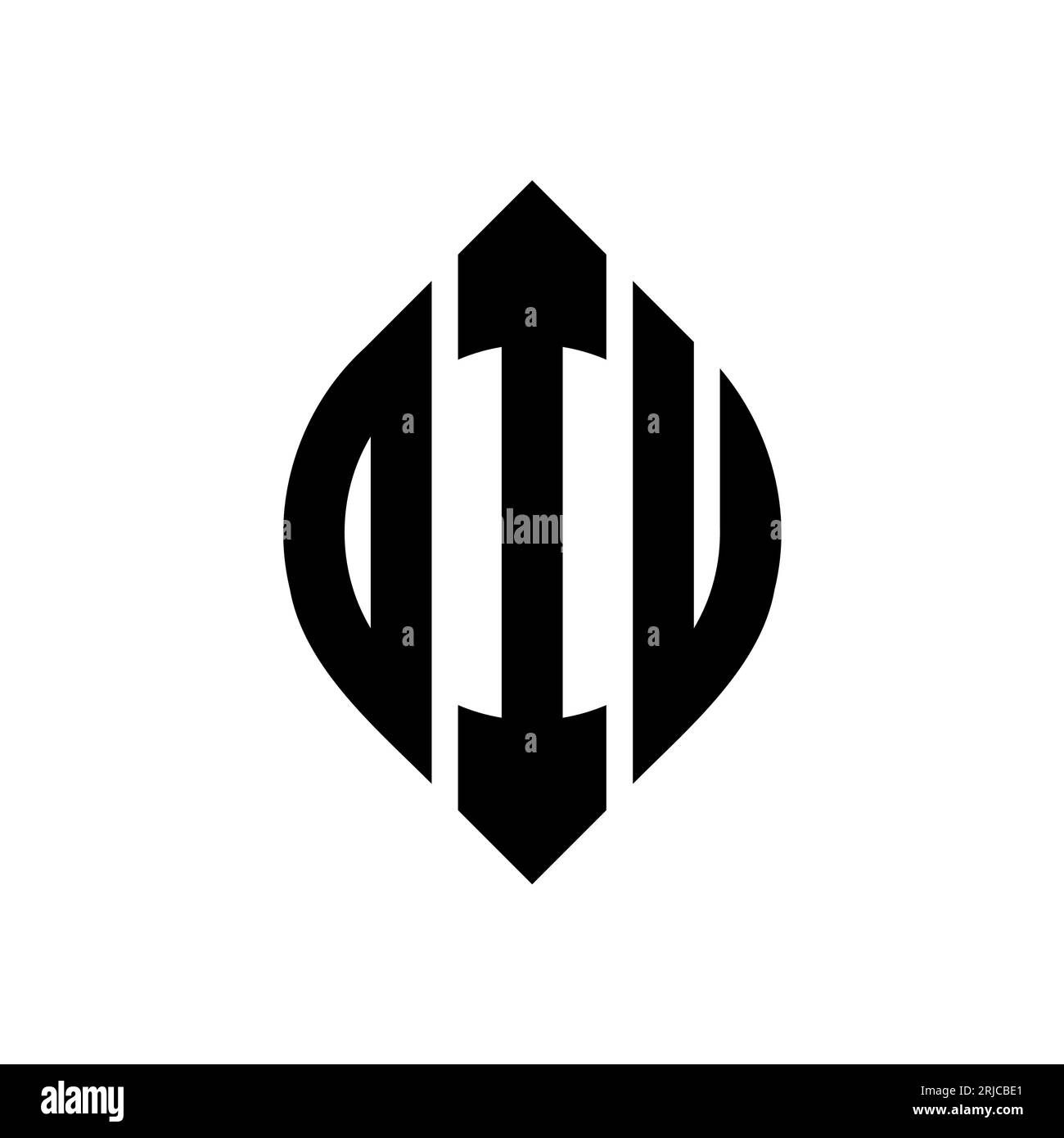 OIU circle letter logo design with circle and ellipse shape. OIU ...