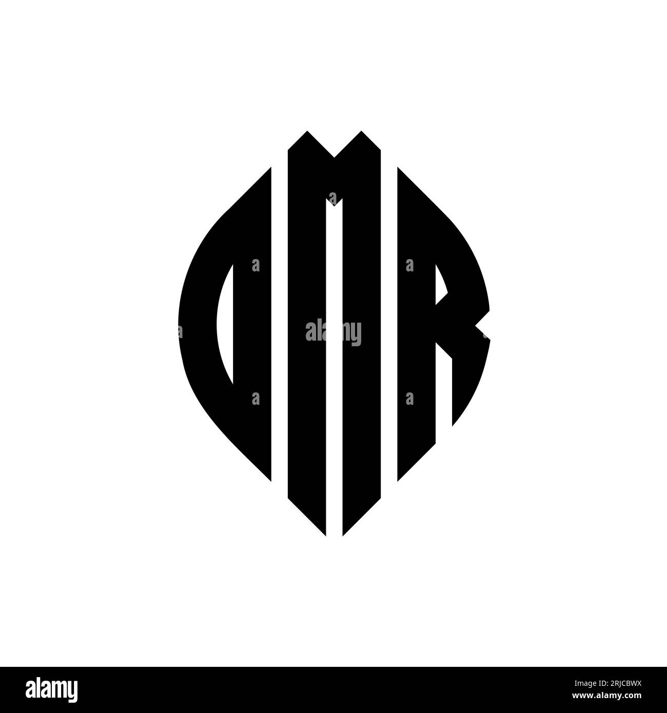 OMR circle letter logo design with circle and ellipse shape. OMR ellipse letters with ...