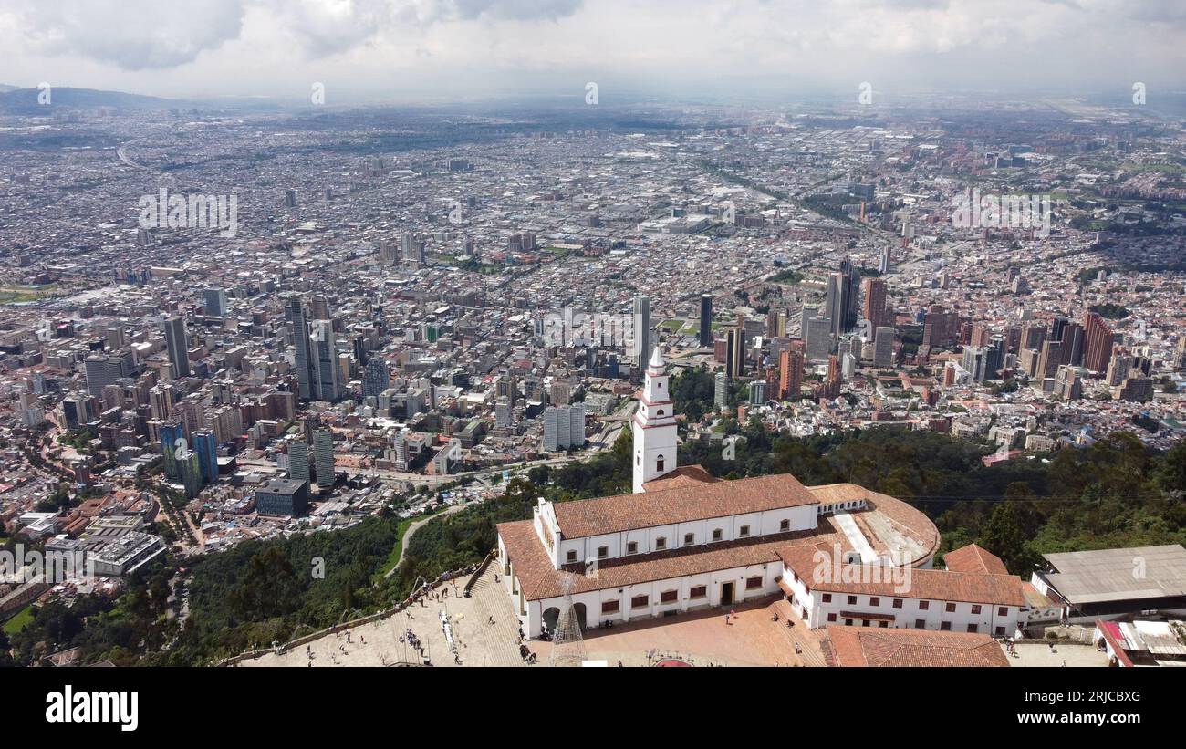 An aerial view of Bogota city view of the center with its buildings ...