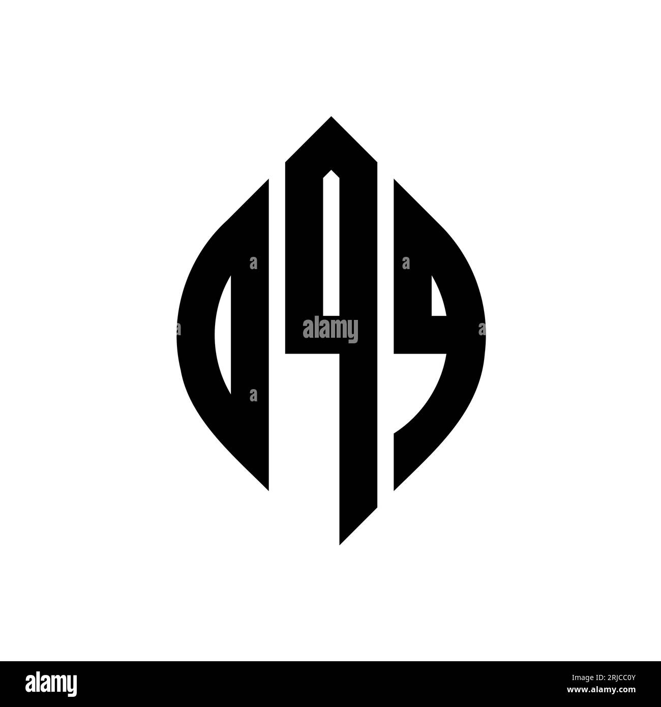 OQQ circle letter logo design with circle and ellipse shape. OQQ ...