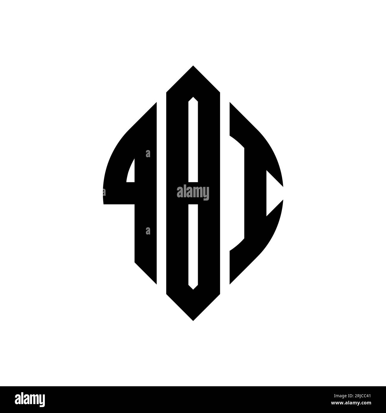 QBI circle letter logo design with circle and ellipse shape. QBI ellipse letters with ...