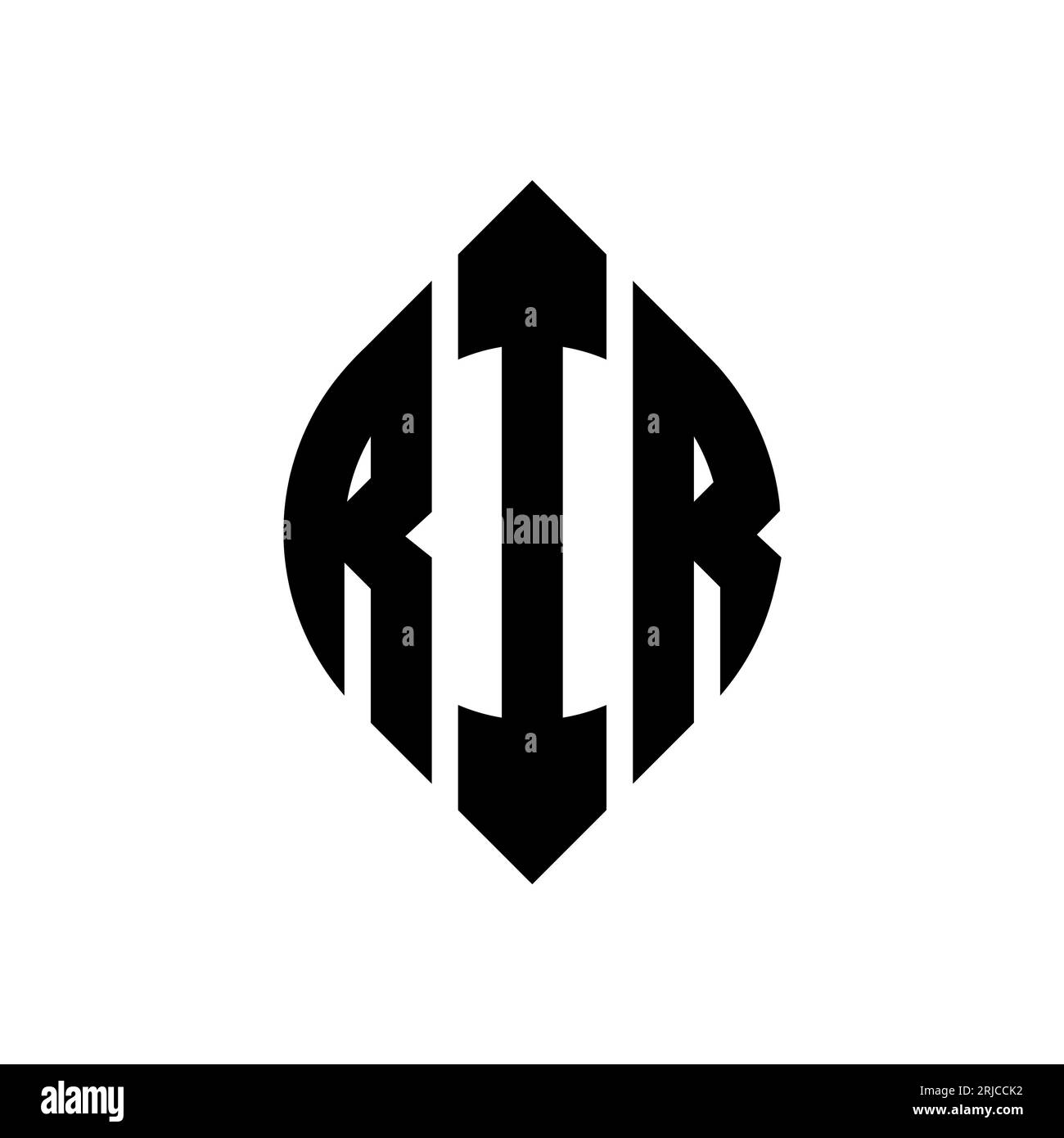 RIR circle letter logo design with circle and ellipse shape. RIR ...