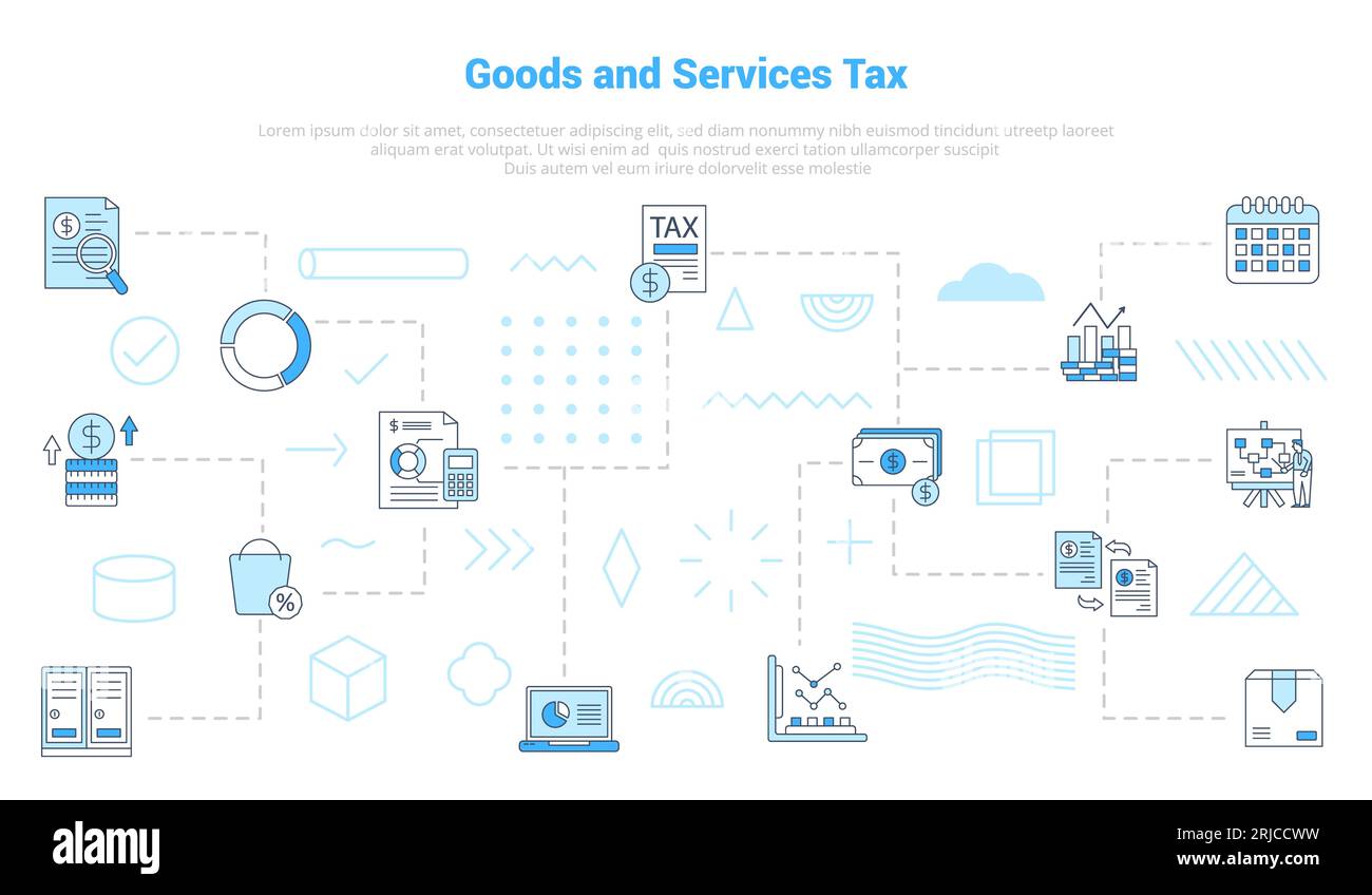 gst goods and services tax concept with icon set template banner with ...