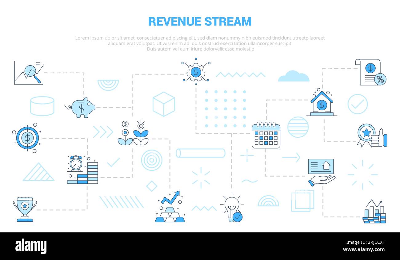 revenue streams concept with icon set template banner with modern blue ... revenue streams concept with icon set template banner with modern blue ...