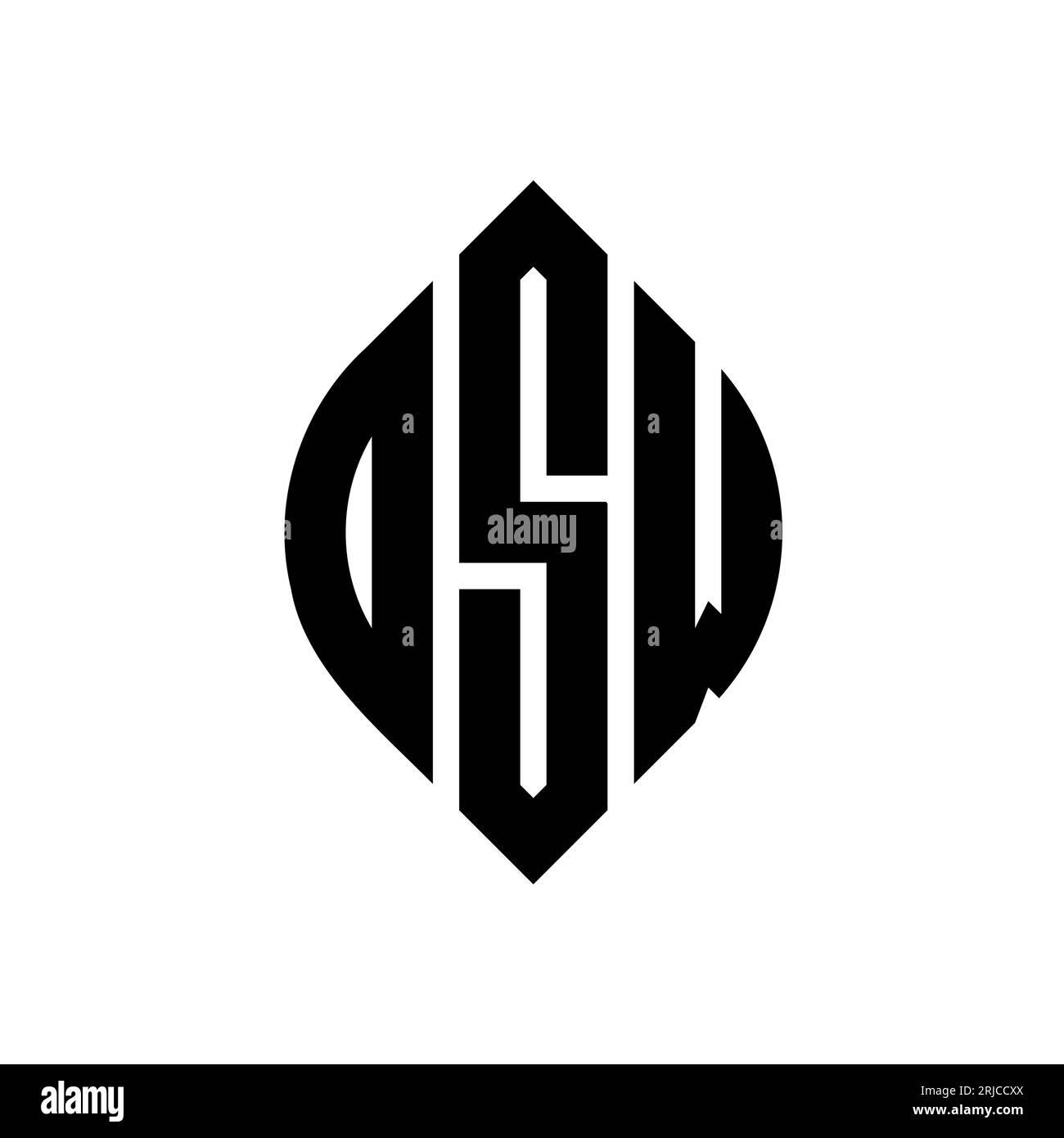 OSW circle letter logo design with circle and ellipse shape. OSW ...