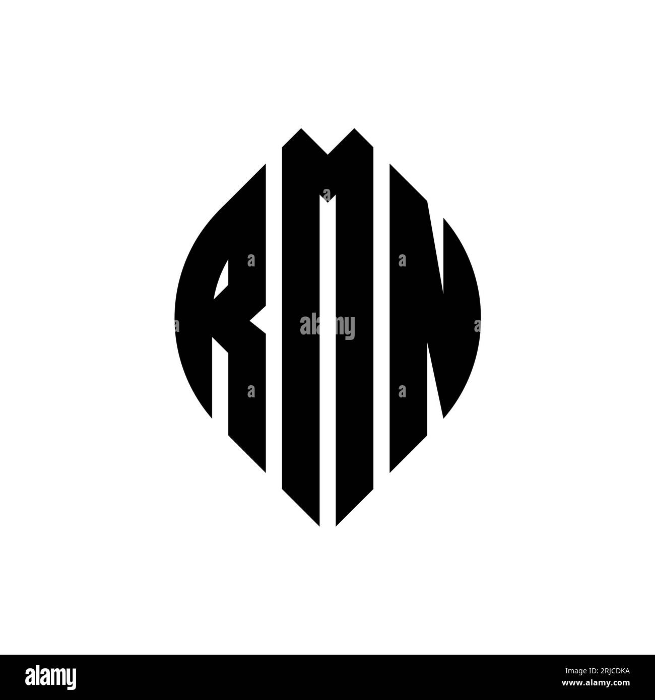 RMN circle letter logo design with circle and ellipse shape. RMN ...
