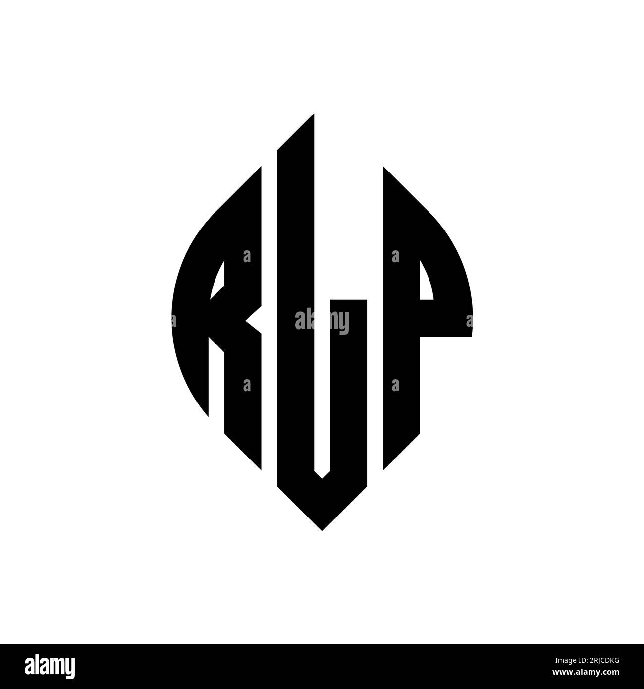 RLP circle letter logo design with circle and ellipse shape. RLP ...