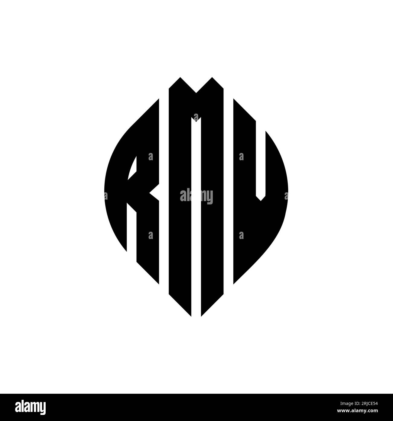 RMV circle letter logo design with circle and ellipse shape. RMV ...