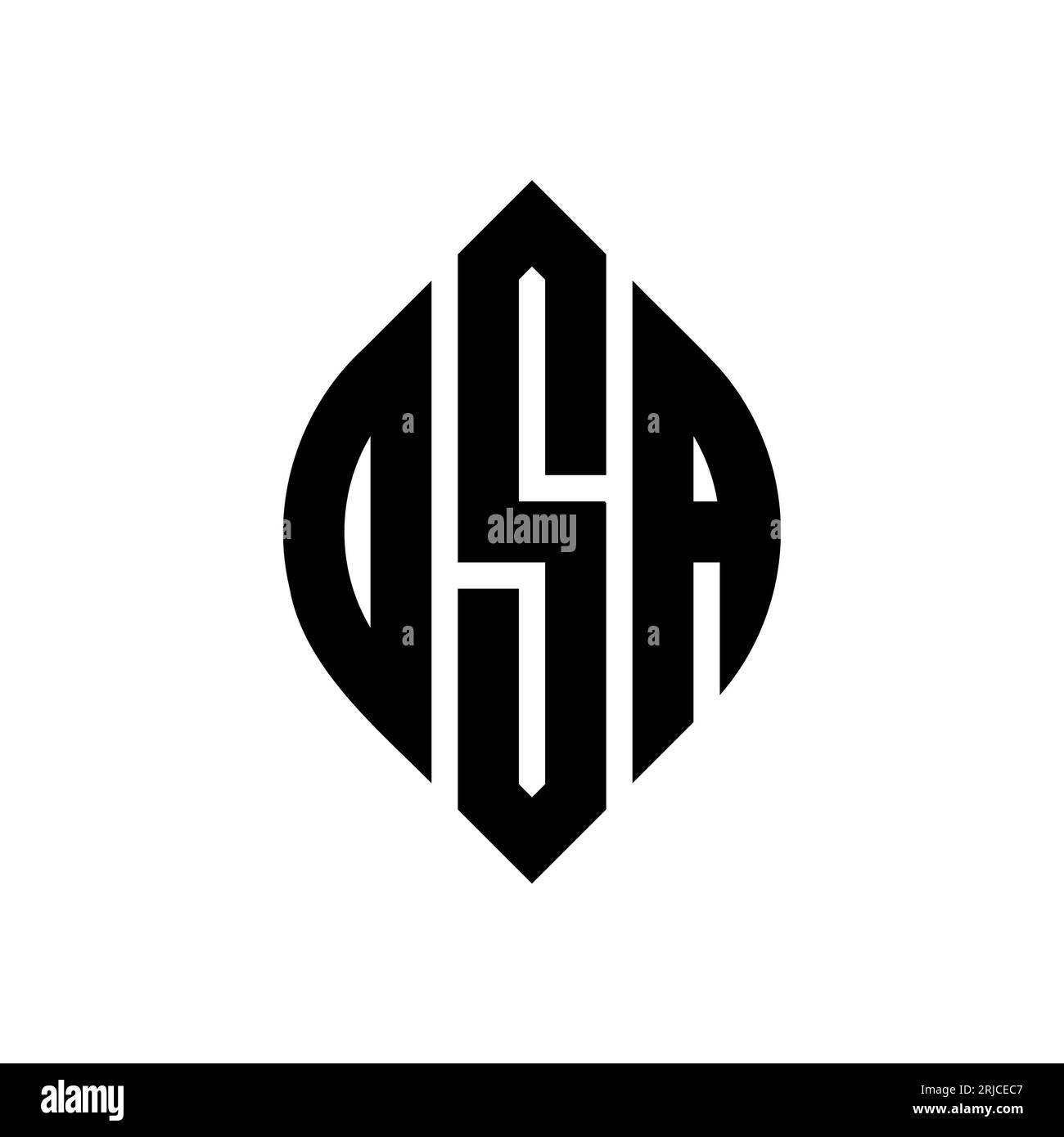 OSA circle letter logo design with circle and ellipse shape. OSA ...