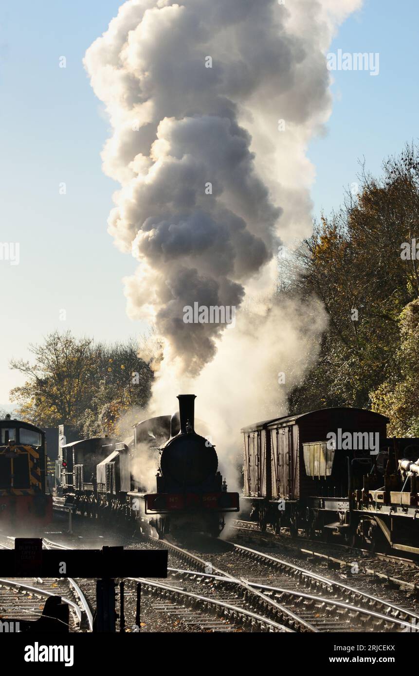 LNER Class J15 0-6-0 No 7564 makes a smoky departure from Bitton ...