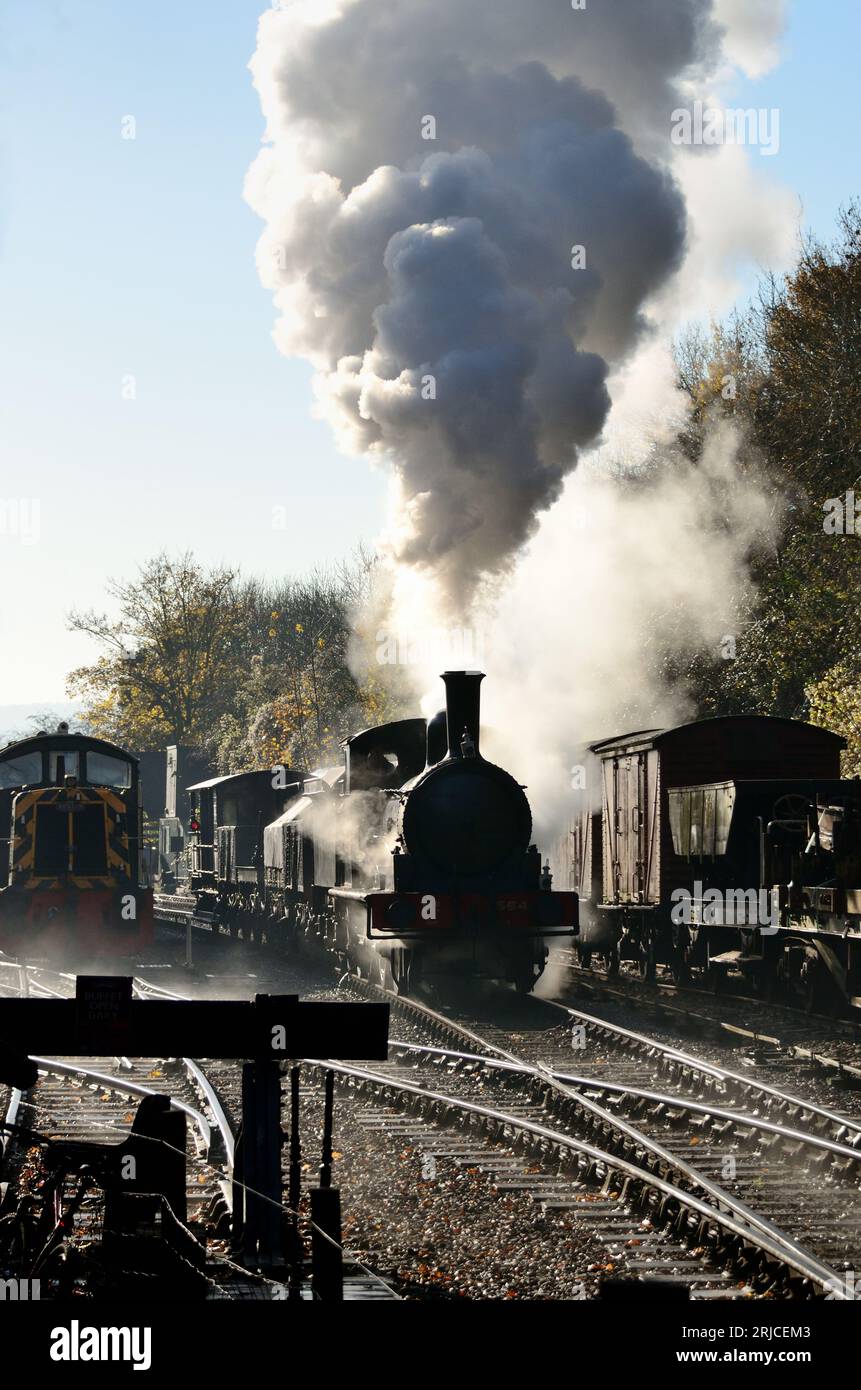 LNER Class J15 0-6-0 No 7564 makes a smoky departure from Bitton ...