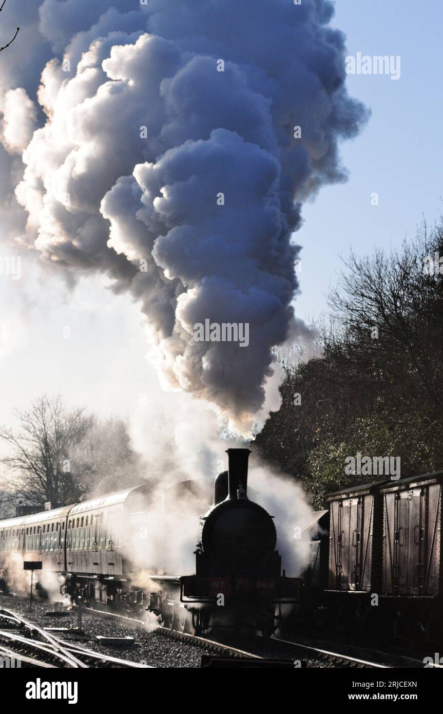 LNER Class J15 0-6-0 No 7564 makes a smoky departure from Bitton ...