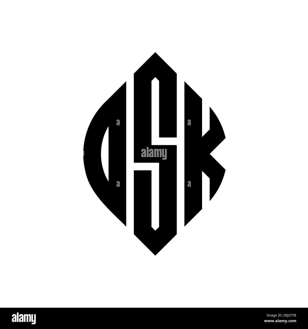OSK circle letter logo design with circle and ellipse shape. OSK ...