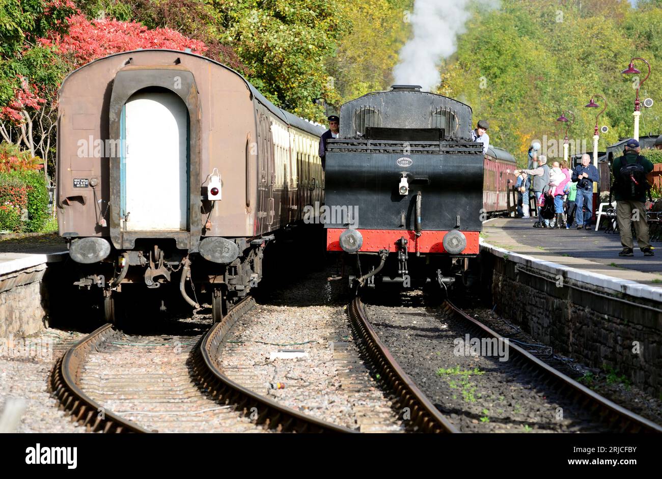 A busy scene at Bitton station on the Avon Valley Railway, with RSH No ...