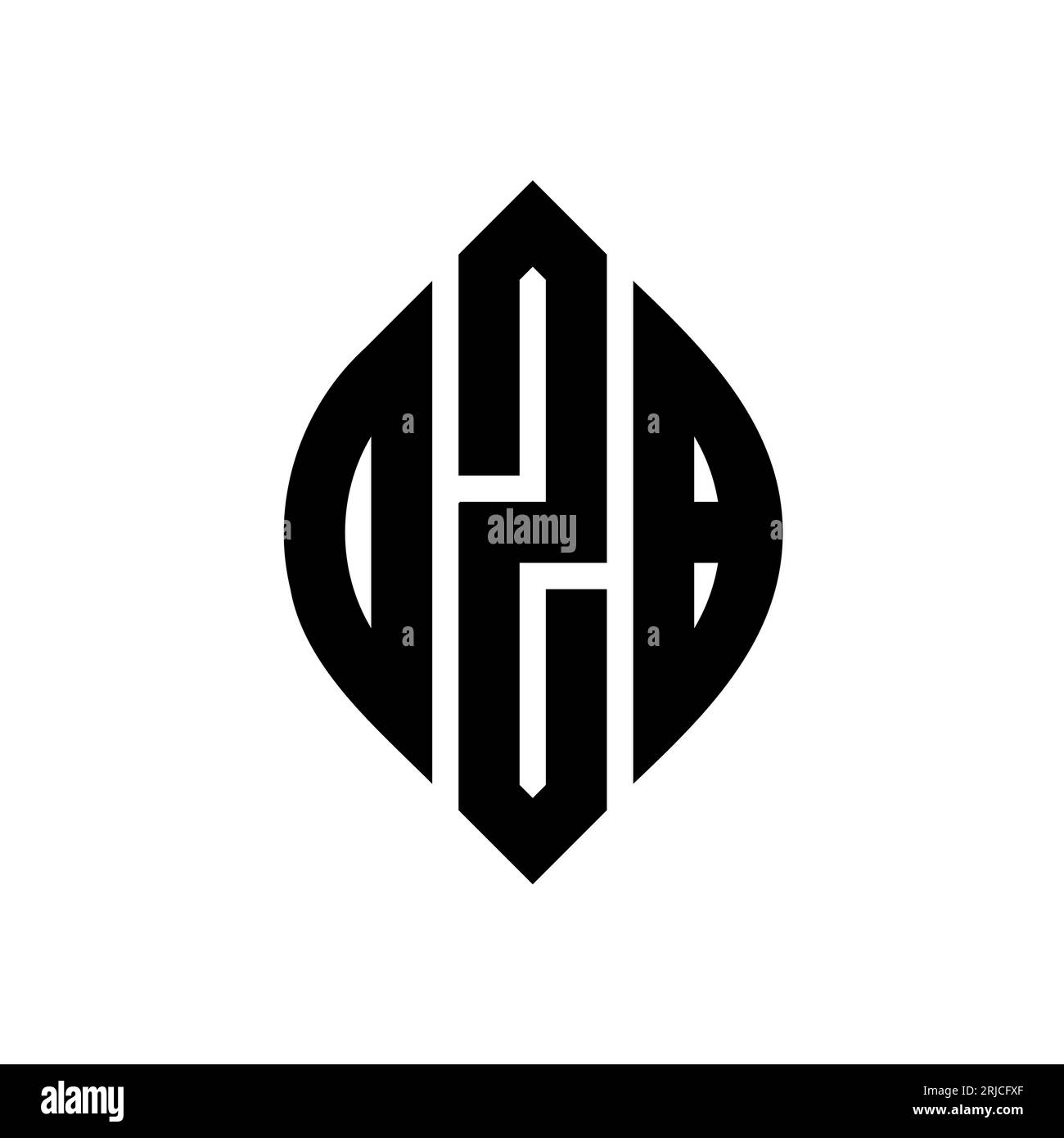 OZB circle letter logo design with circle and ellipse shape. OZB ...
