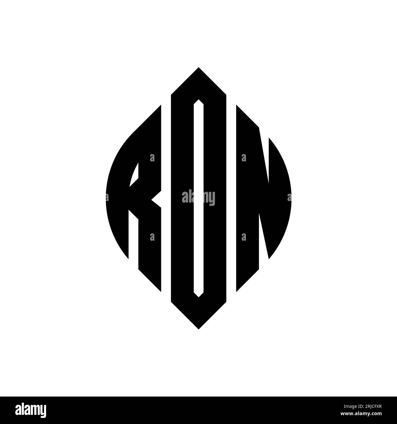 RON circle letter logo design with circle and ellipse shape. RON ...