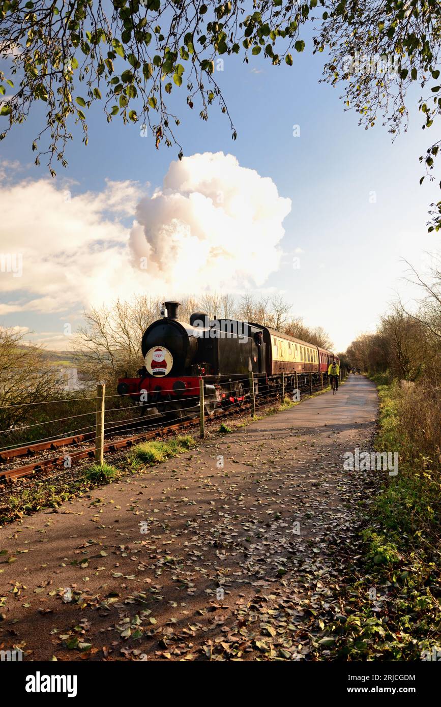 RSH No 7151 runs alongside the Bristol & Bath Railway Path near Bitton ...