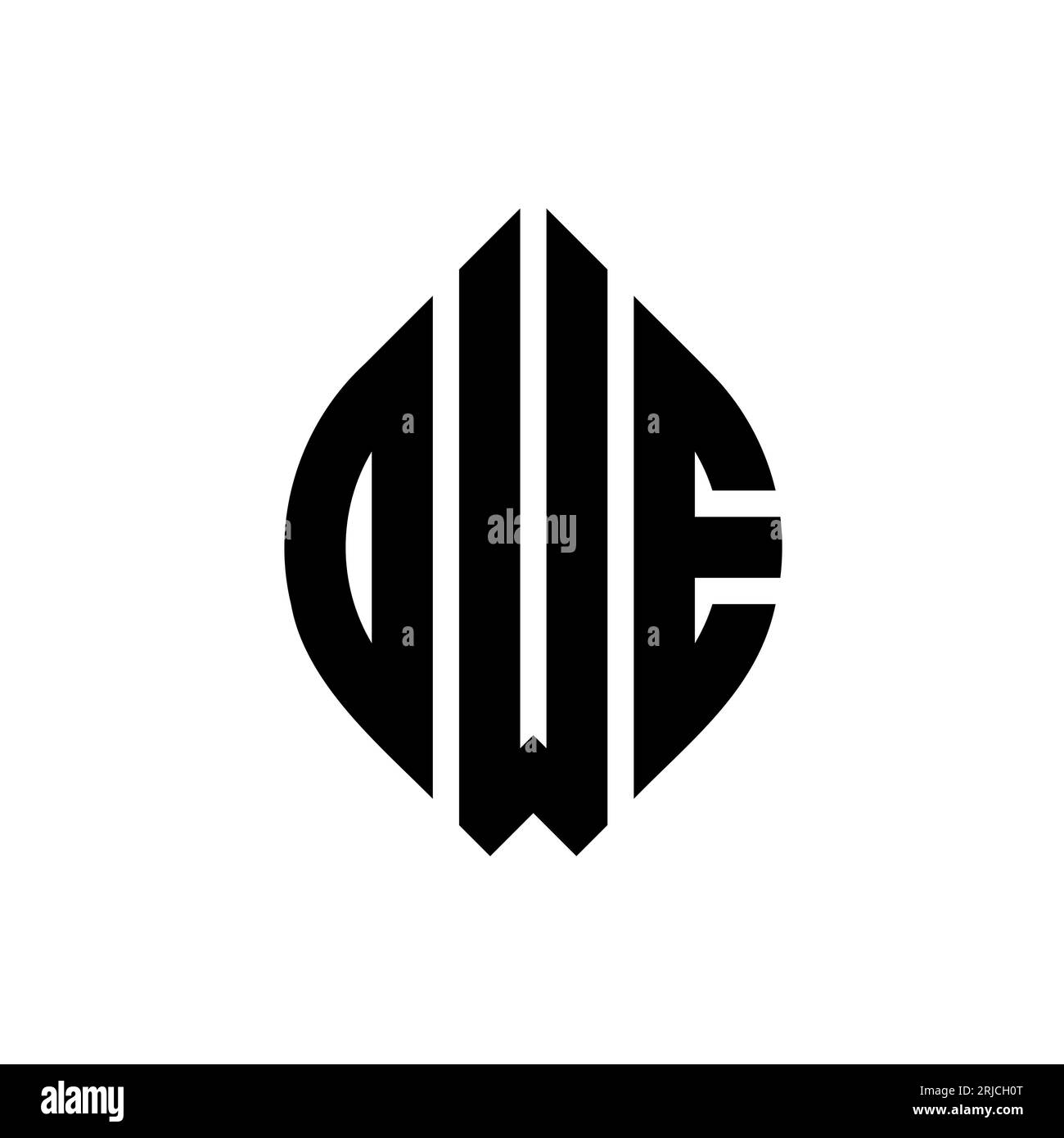 OWE circle letter logo design with circle and ellipse shape. OWE ...