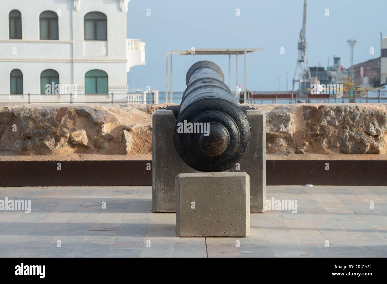 CARTAGENA, SPAIN -12 SEPTEMBER 2022 Spanish cannons several hundred ...