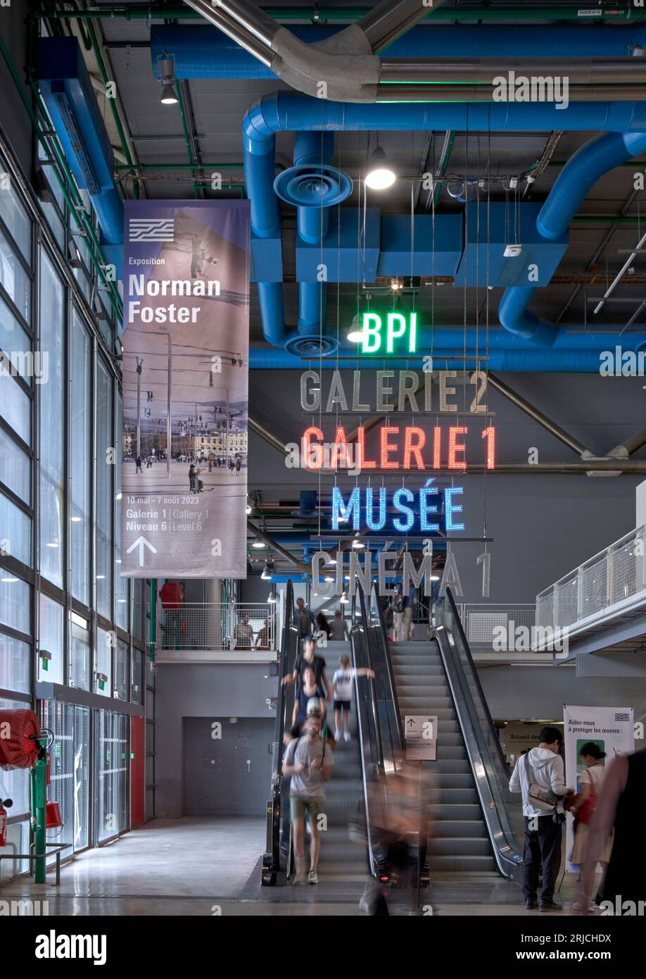 Interior view on ground floor. Centre Pompidou Paris in 2023, Paris ...