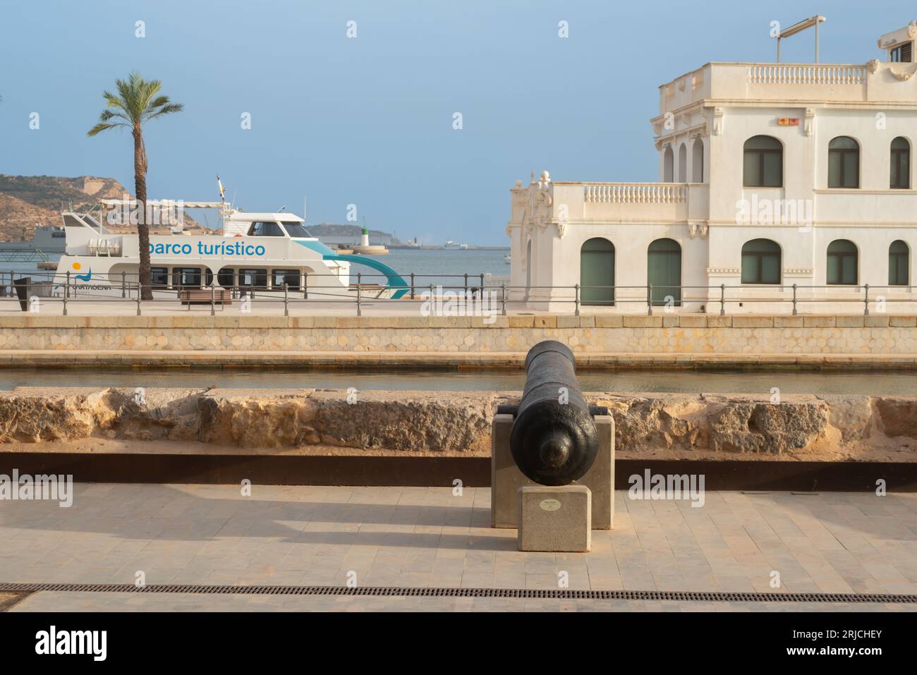 CARTAGENA, SPAIN -12 SEPTEMBER 2022 Spanish cannons several hundred ...