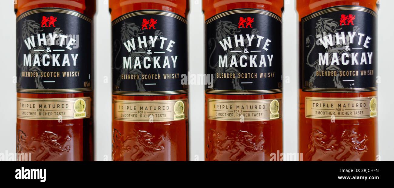 LONDON, UNITED KINGDOM - JULY 23, 2022 Whyte & Mackay whiskey blend ...