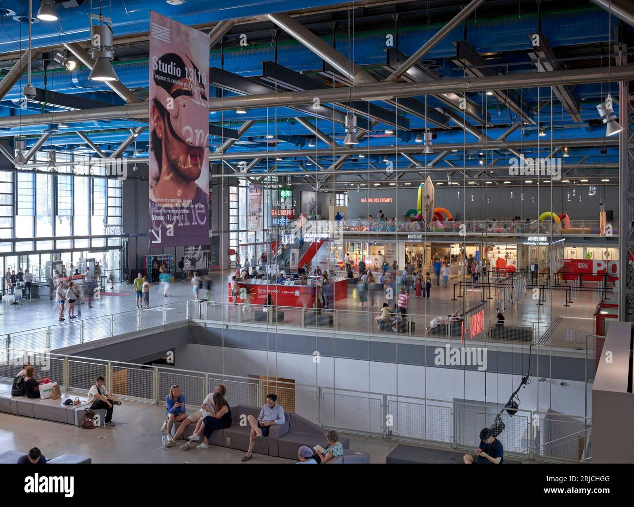 Interior view on ground floor. Centre Pompidou Paris in 2023, Paris ...