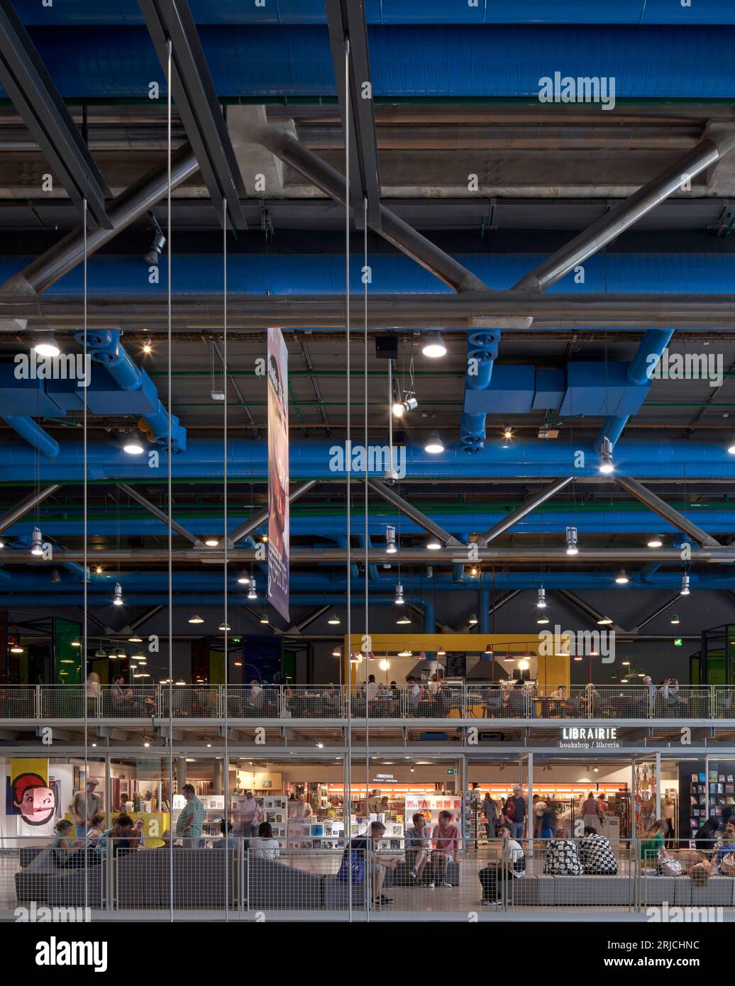 Interior view on ground floor. Centre Pompidou Paris in 2023, Paris ...