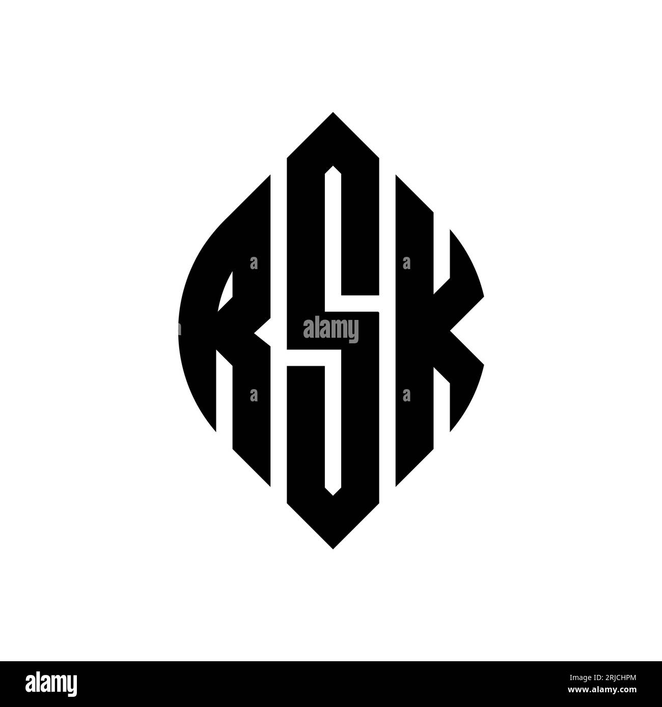 RSK circle letter logo design with circle and ellipse shape. RSK ...