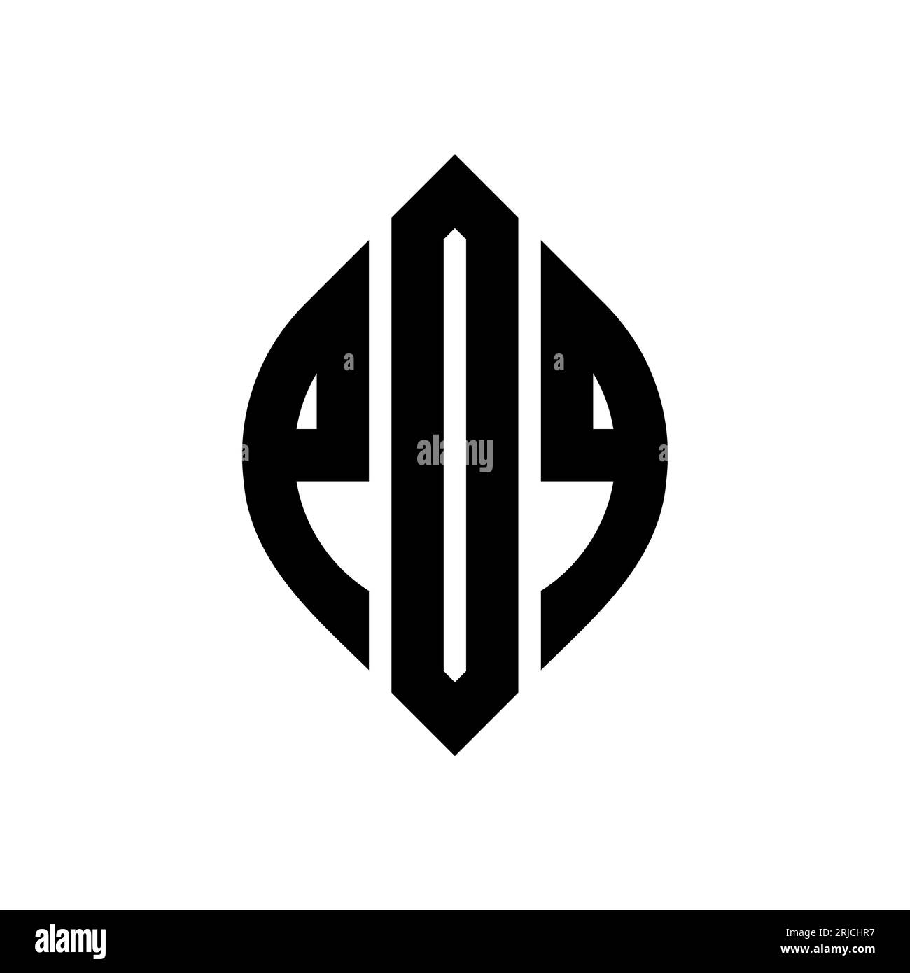 PDQ circle letter logo design with circle and ellipse shape. PDQ ...