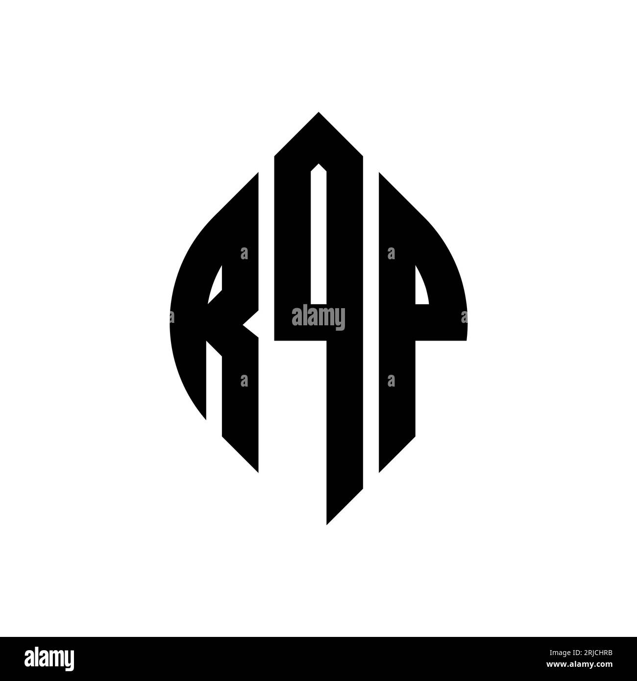 RQP circle letter logo design with circle and ellipse shape. RQP ...
