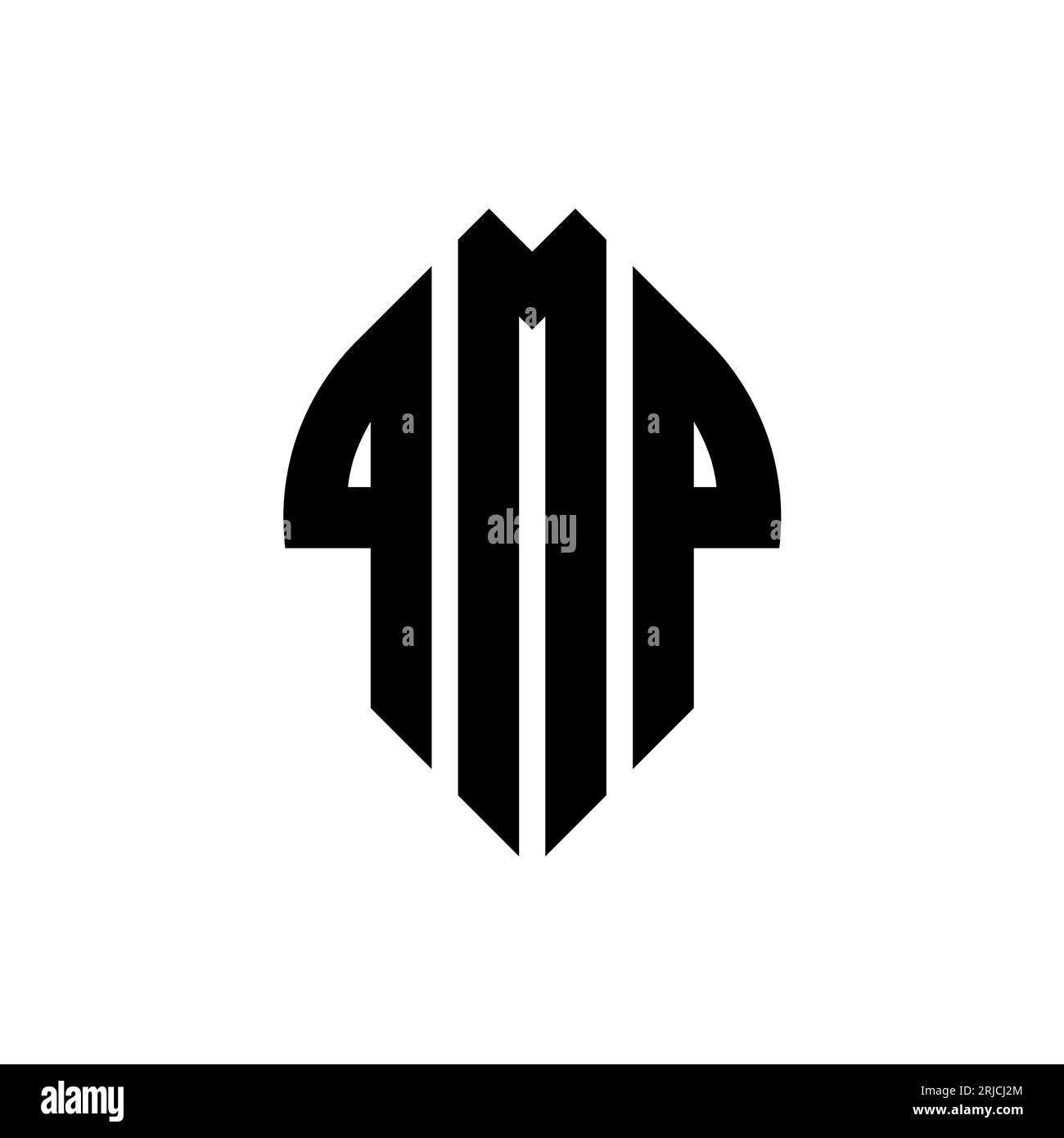 QMP circle letter logo design with circle and ellipse shape. QMP ...
