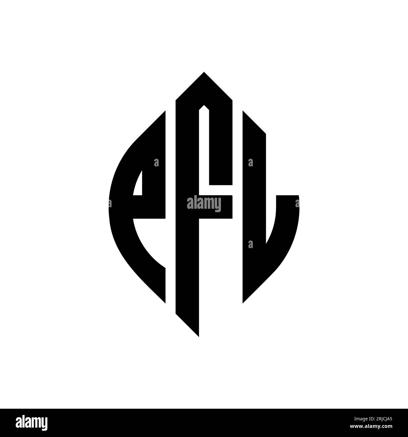 PFL circle letter logo design with circle and ellipse shape. PFL ...