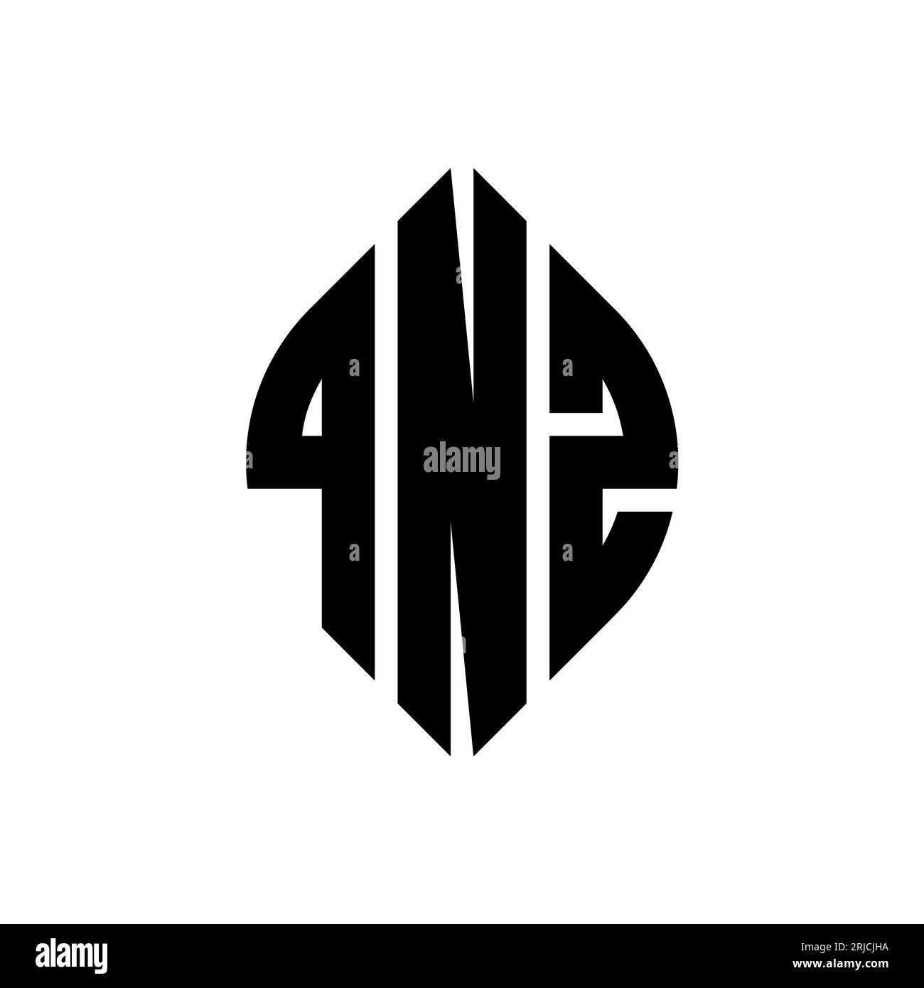 QNZ circle letter logo design with circle and ellipse shape. QNZ ...