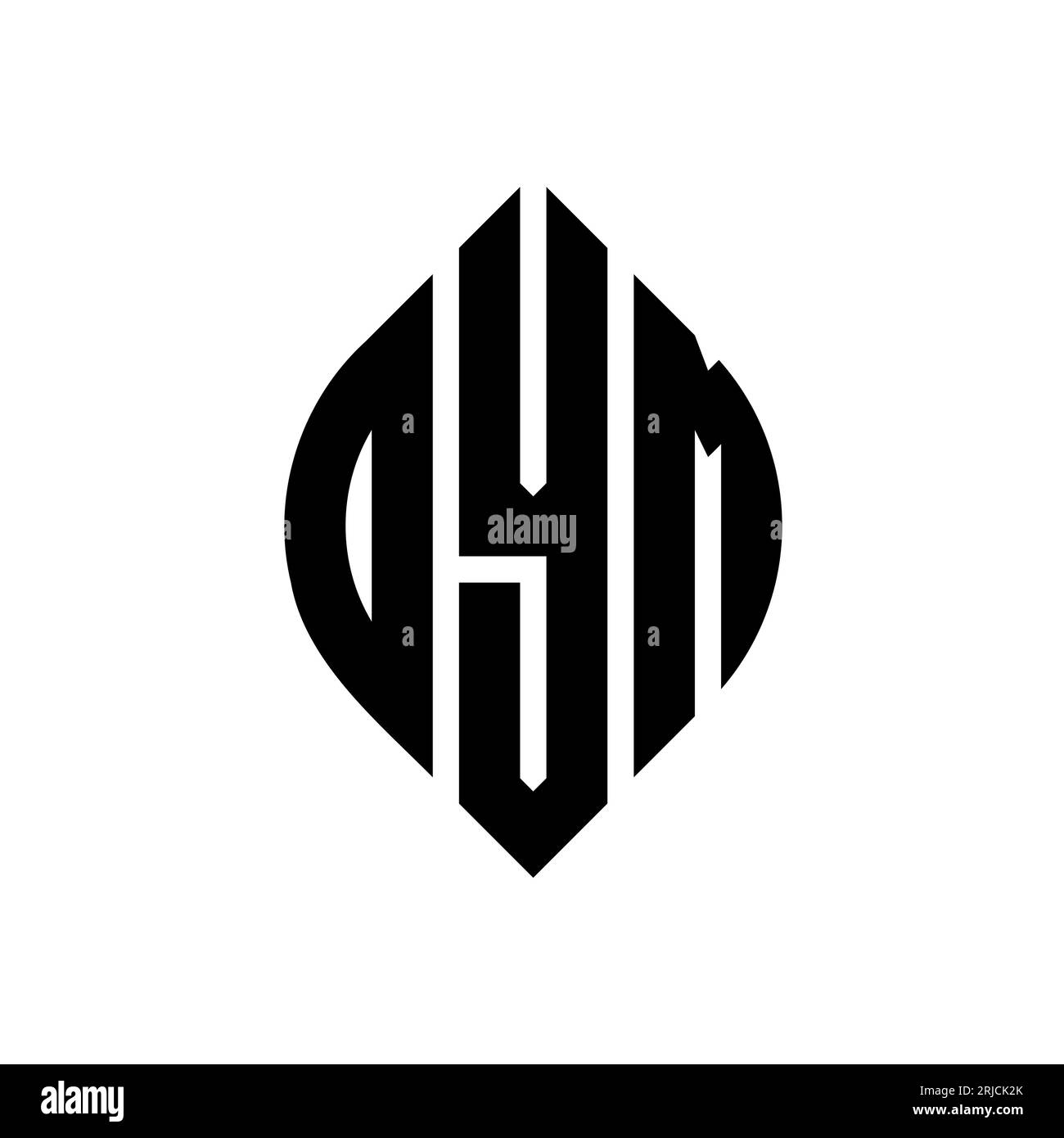 OYM circle letter logo design with circle and ellipse shape. OYM ...