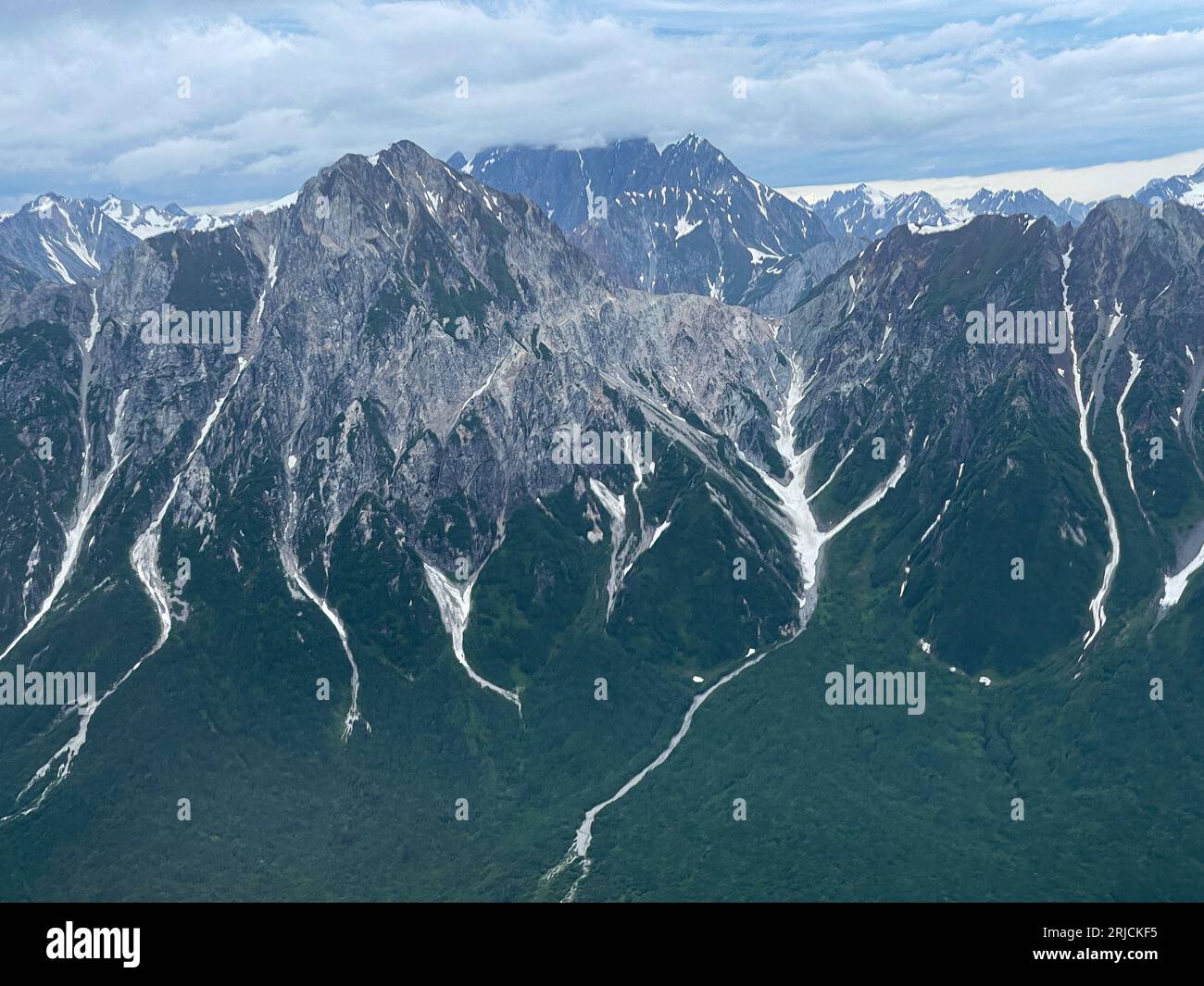 Chigmit Mountains, Bird's-eye view, Alaska, United States Stock Photo ...