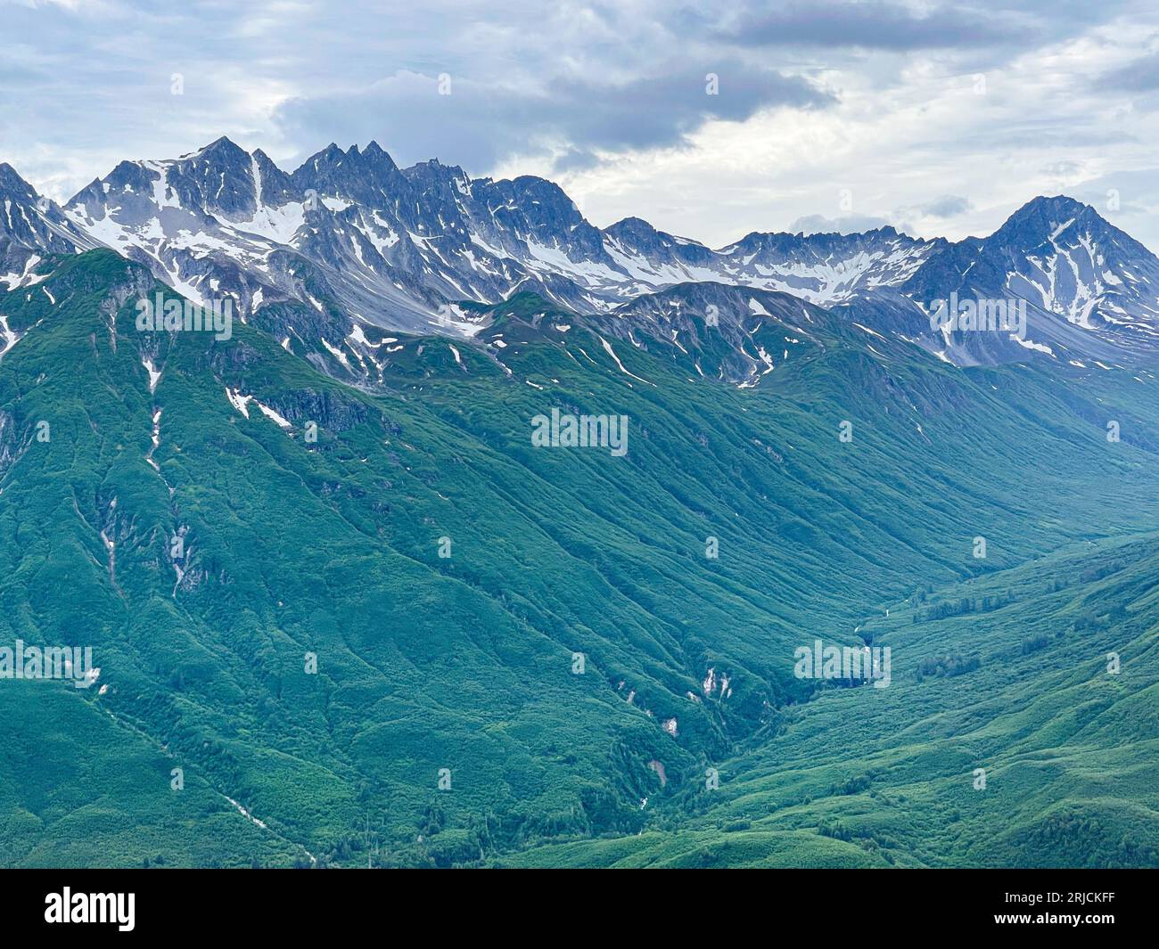 Chigmit Mountains, Bird's-eye view, Alaska, United States Stock Photo ...